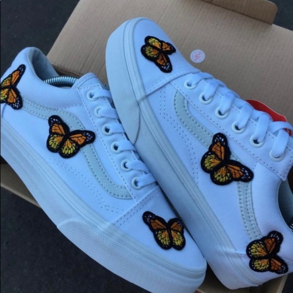 Vans | Shoes | Custom Butterfly Vans | Poshmark